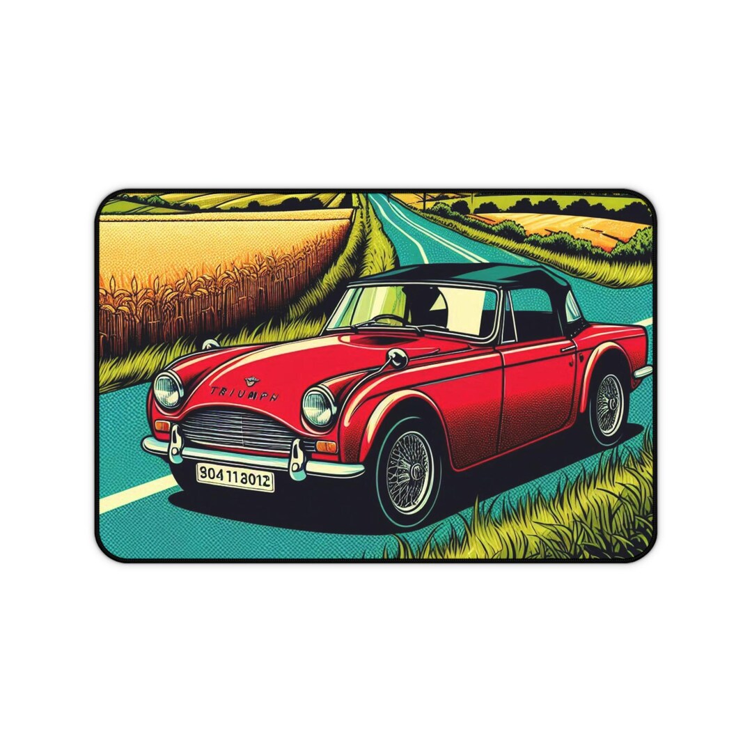 Triumph Vintage Car Desk Mat: Retro Automotive Office Decor - Etsy