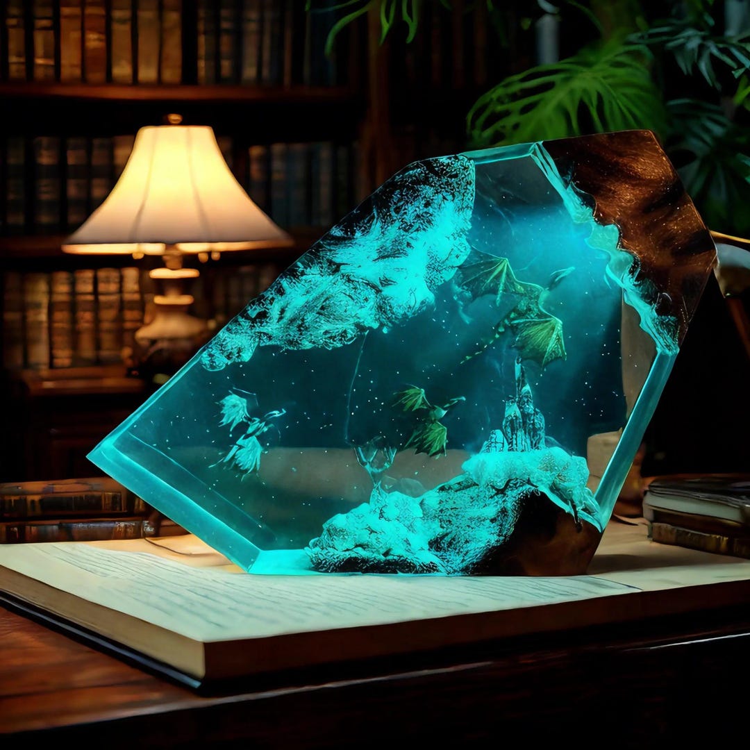 HTTYD Tooth.less Resin Night Light, Light Fury Resin Lamp, Fire and Ice ...