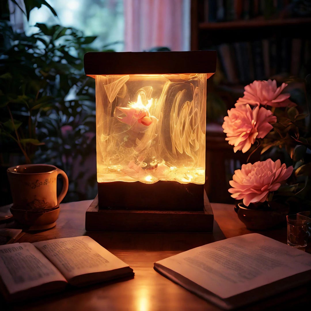 Custom G.en.gar Pok.ém.on Resin Lamp, Acrylic Night Light, Unique Back ...