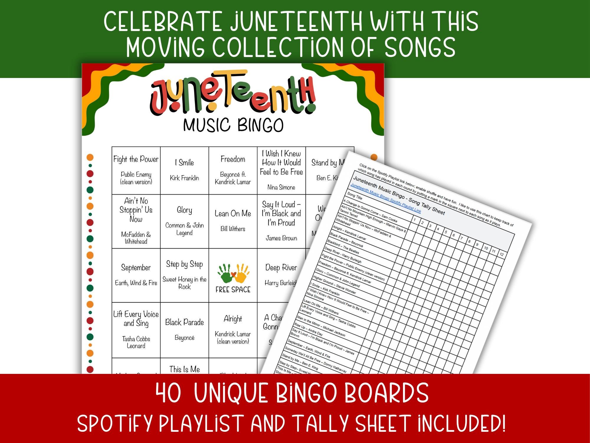 Juneteenth Music Bingo Game | Printable Classroom Activity for Kids ...