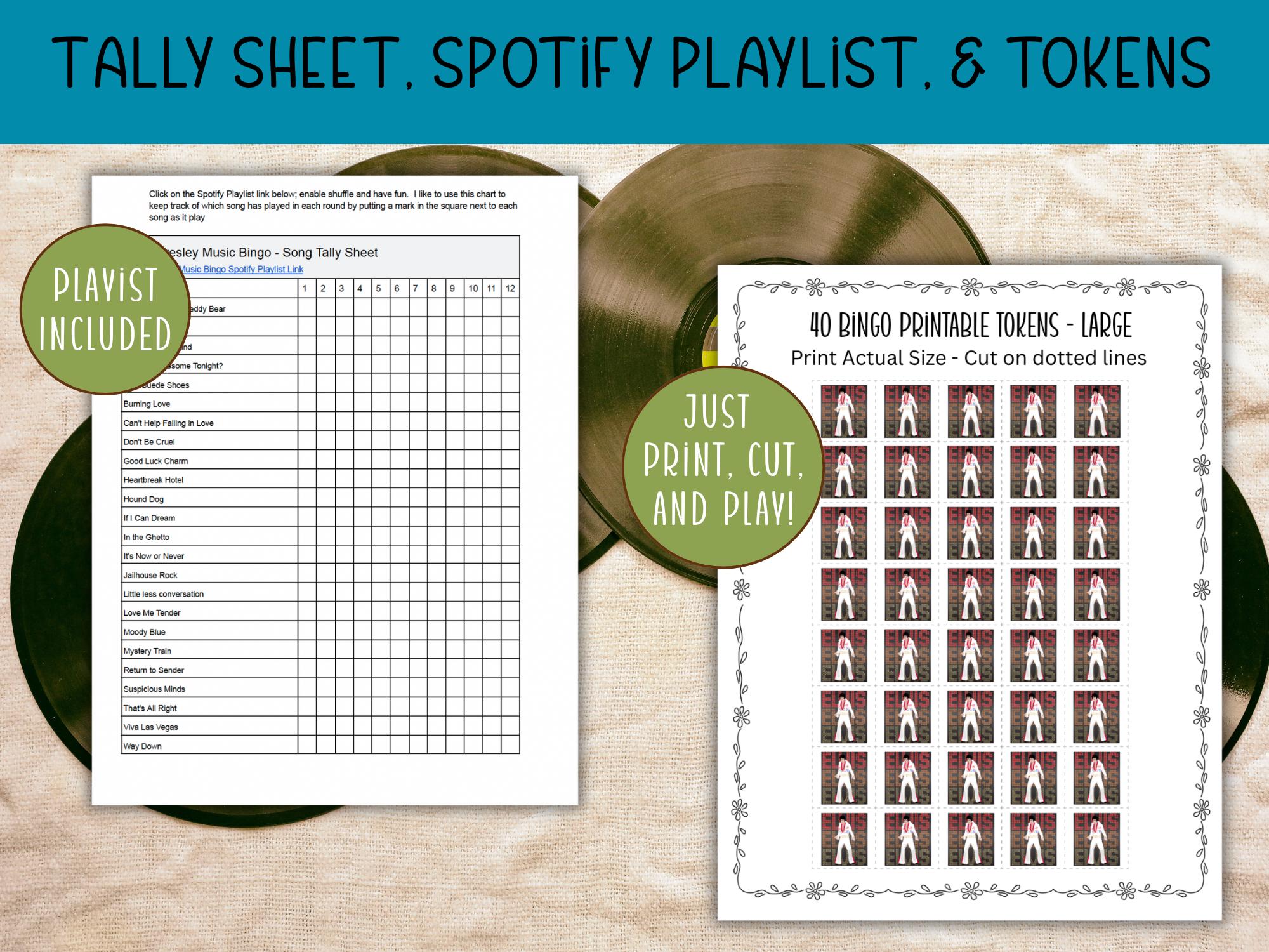 Elvis Presley Music Bingo Game | Printable Classroom Activity | Spotify ...