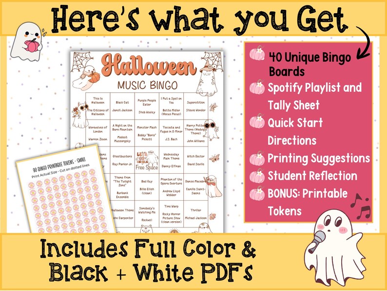 Halloween Music Bingo | Printable Songs, Party Game for Kids, Family ...