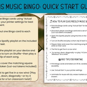 Elvis Presley Music Bingo Game | Printable Classroom Activity | Spotify ...