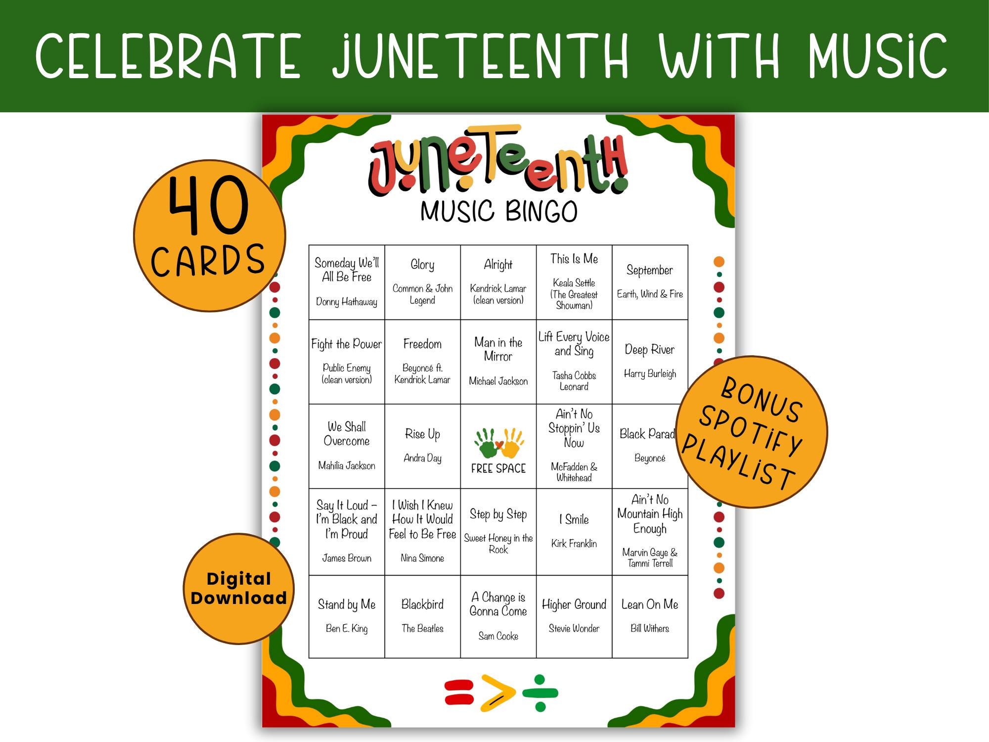 Juneteenth Music Bingo Game | Printable Classroom Activity for Kids ...