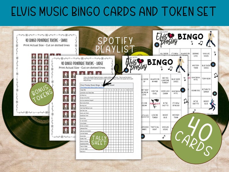 Elvis Presley Music Bingo Game | Printable Classroom Activity | Spotify ...