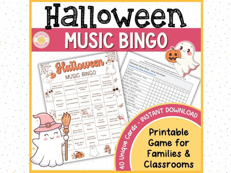 Halloween Music Bingo | Printable Songs, Party Game for Kids, Family ...