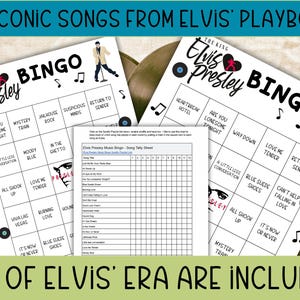 Elvis Presley Music Bingo | Printable Songs Game for Family Fun ...