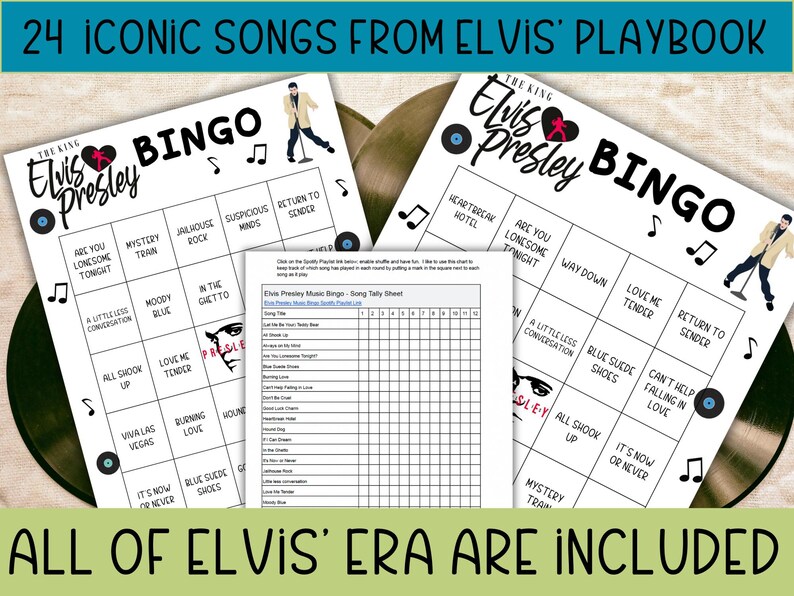 Elvis Presley Music Bingo Game | Printable Classroom Activity | Spotify ...