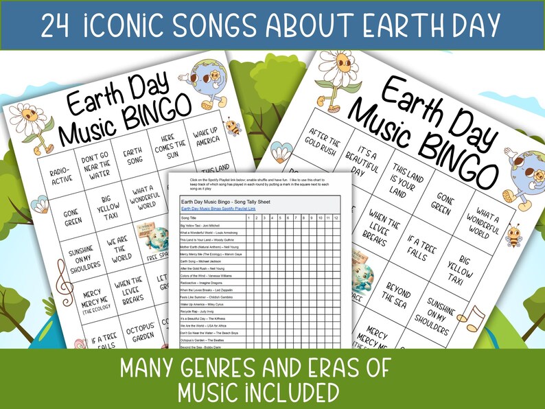 Earth Day Music Bingo Game | Printable Classroom Activity for Middle ...