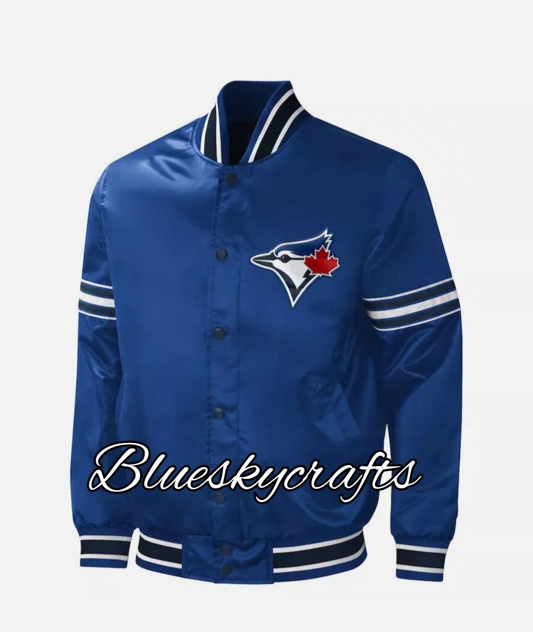 MLB Toronto Jays Blue Royal Satin Letterman Varsity Jacket Baseball ...