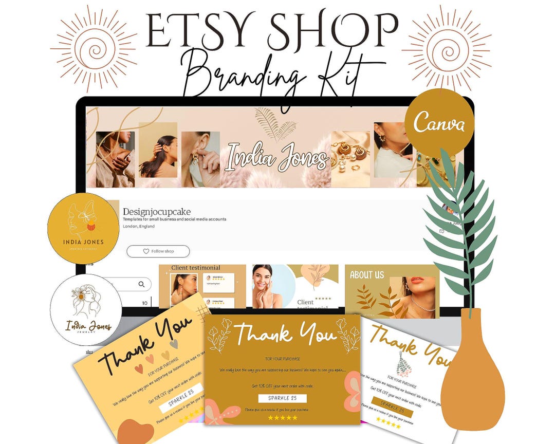 Boho Etsy Shop Banner Kit, Etsy Shop Templates, Etsy Shop Branding Kit ...
