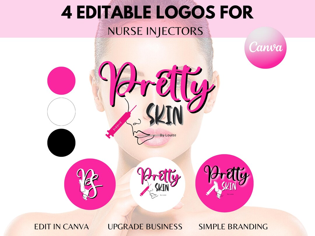 Nurse Injector Editable Logo Canva Costom Logo Estheticians Beauty ...