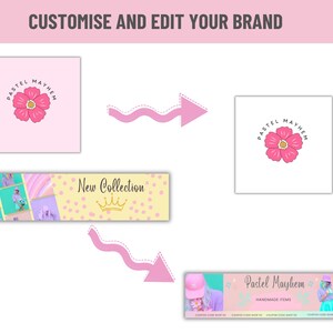 Etsy Shop Banner Templates, Pastel Colourful, Bright, Etsy Branding ...
