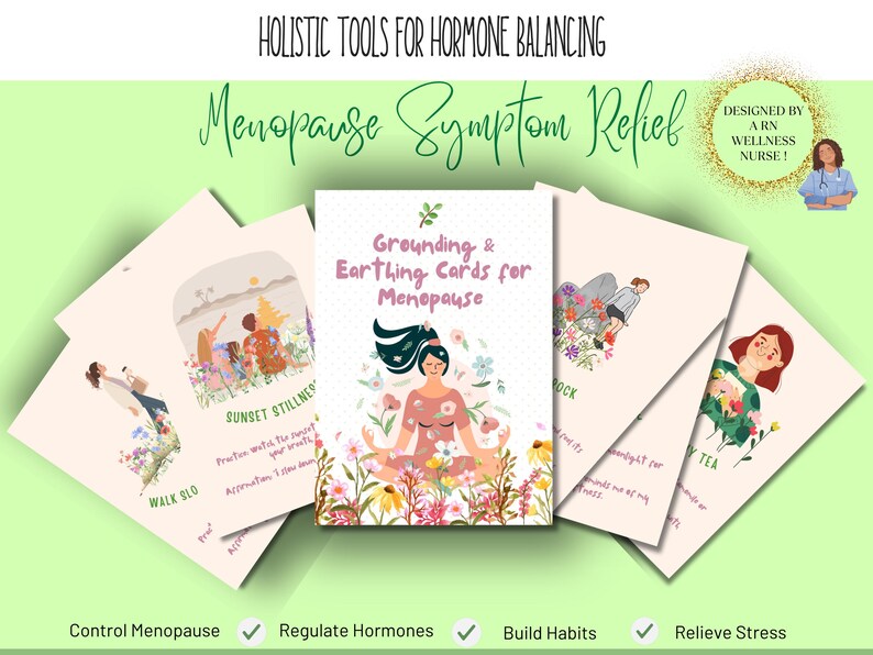 Menopause Affirmation Cards: Grounding & Earthing Wellness (canva ...
