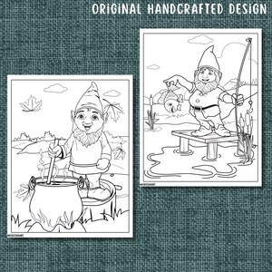 Whimsical Gnome Coloring Page – Fun Printable for Kids and Adults - Etsy