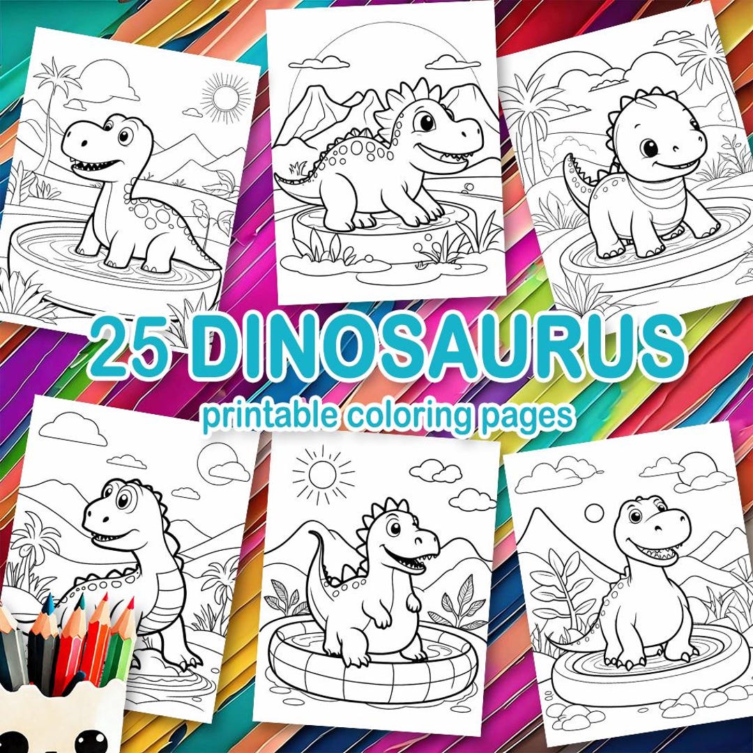 25 Easy Dinosaur Coloring Pages for Kids Toddlers Preschoolers Toddlers ...