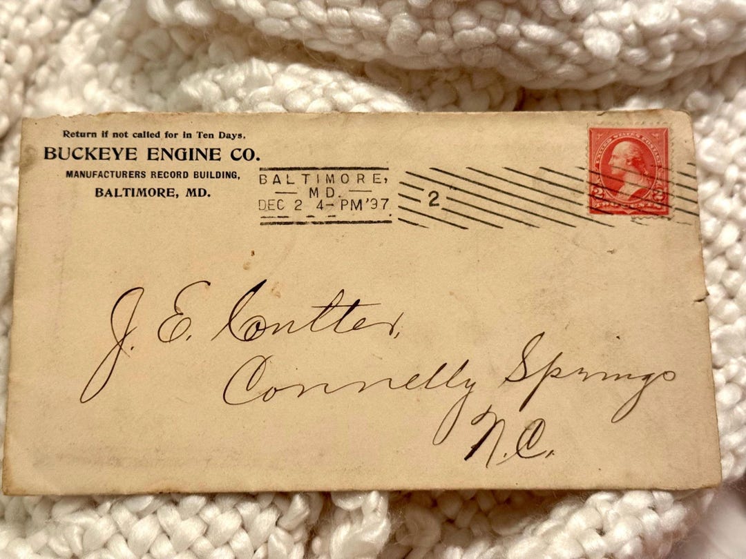 1897 Buckeye Engine Co. Envelope | Baltimore Postal History With 2 Cent ...