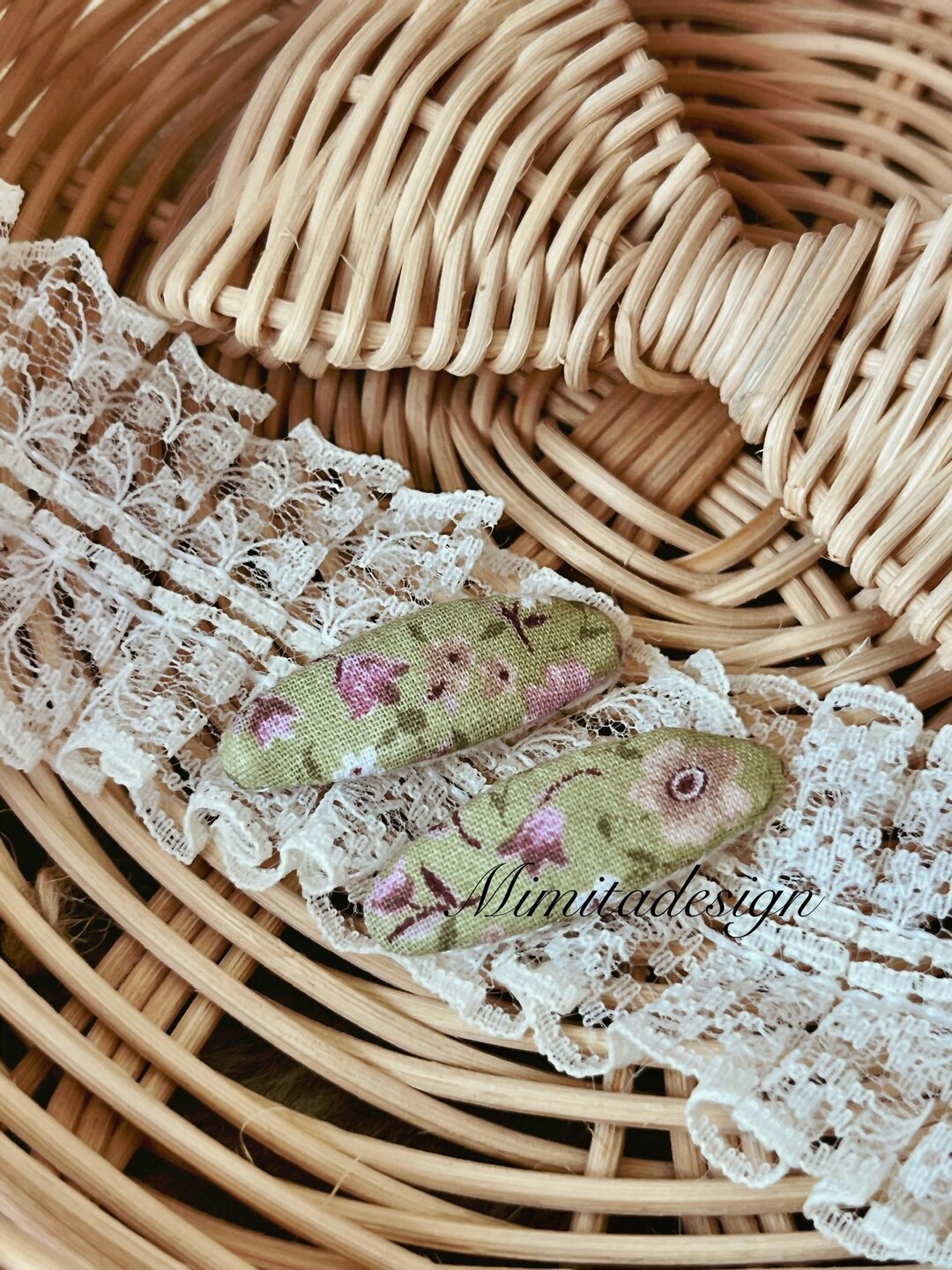 Floral Hair Snap Clips / Fabric Covered Toodler Hair Clip / Girl Hair ...