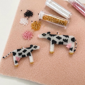 3D Beaded Cow PDF Pattern | Peyote & Brick Stitch Tutorial | DIY Animal ...