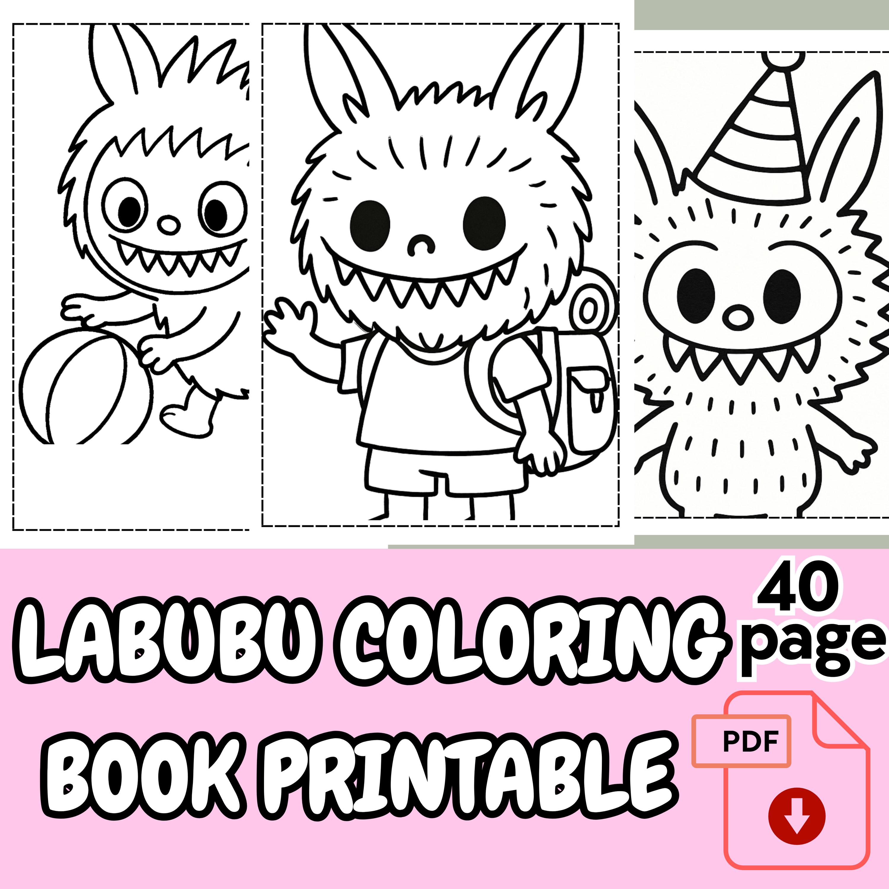Labubu Coloring Book Printable PDF | Digital Download Cute Popmart ...