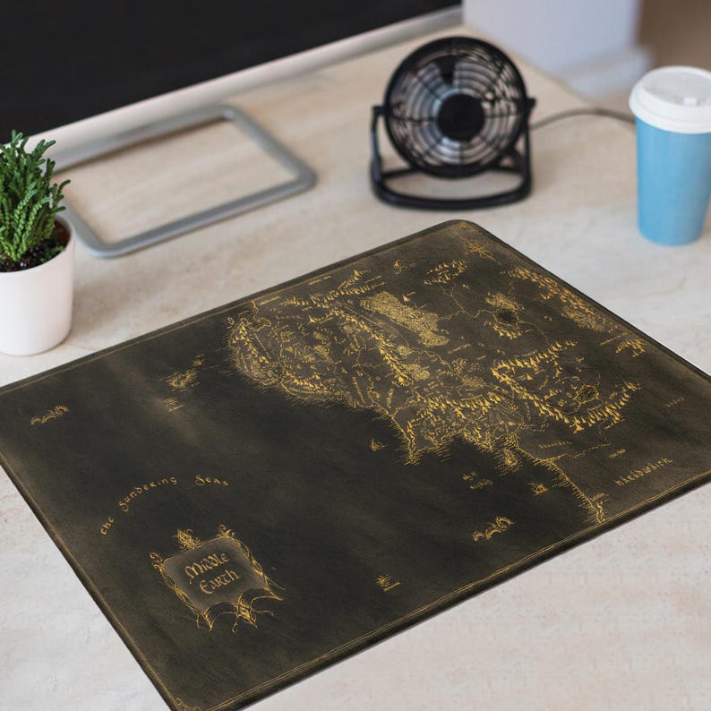 The Lord of the Rings Map Desk Mat - Middle-earth Gaming Mouse Pad, XL ...