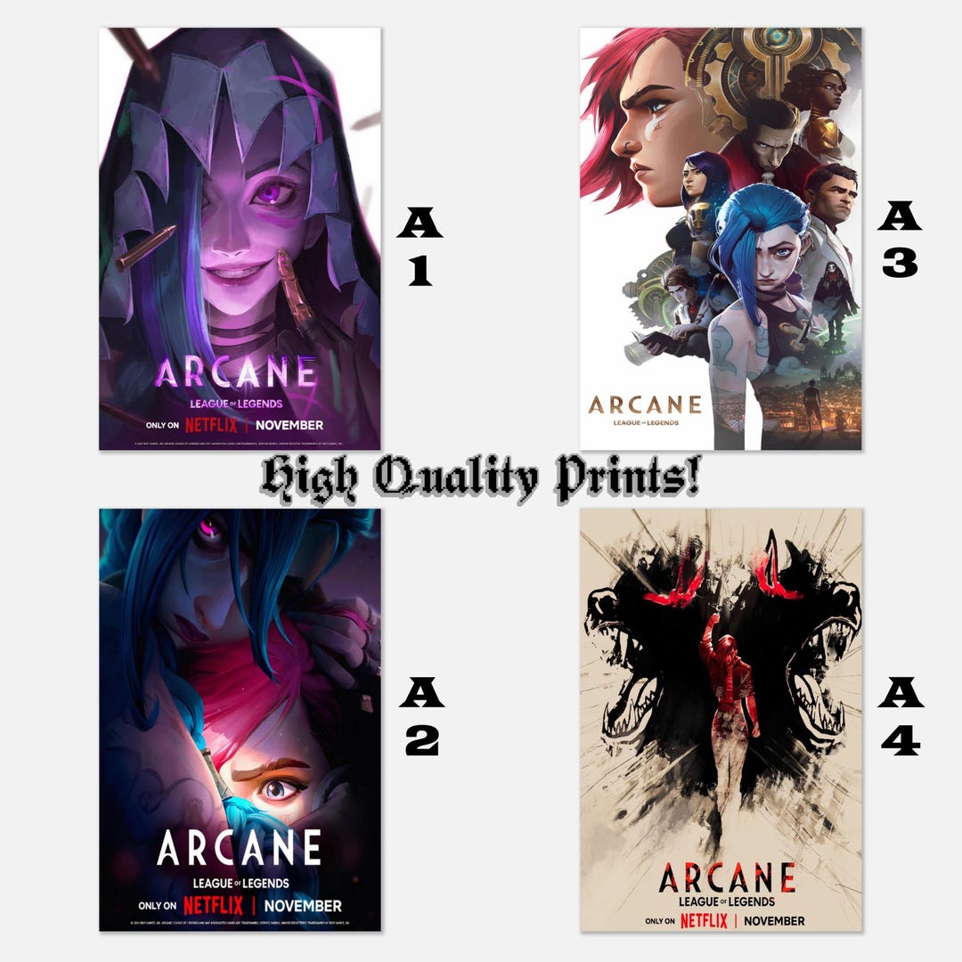 Arcane Poster League of Legends Season 1, Season2, Season3, Anime Movie ...