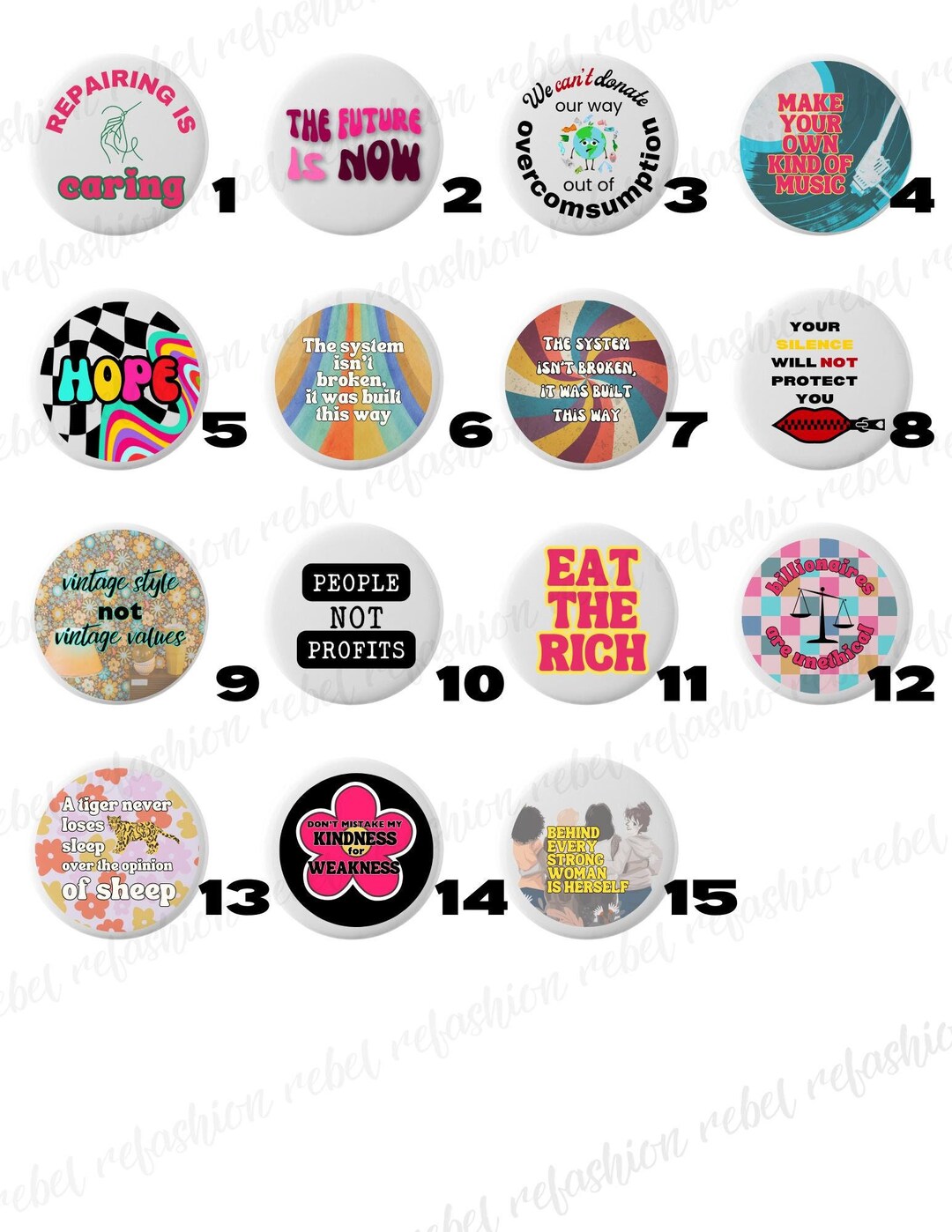 Create Your Own Button Pack, Activism Themed Pinback Buttons, 1.25 ...