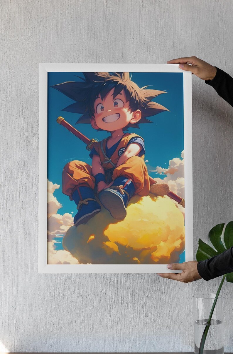 Kid Goku Smiling Poster, Digital Kid Goku Poster Print, Best Quality ...