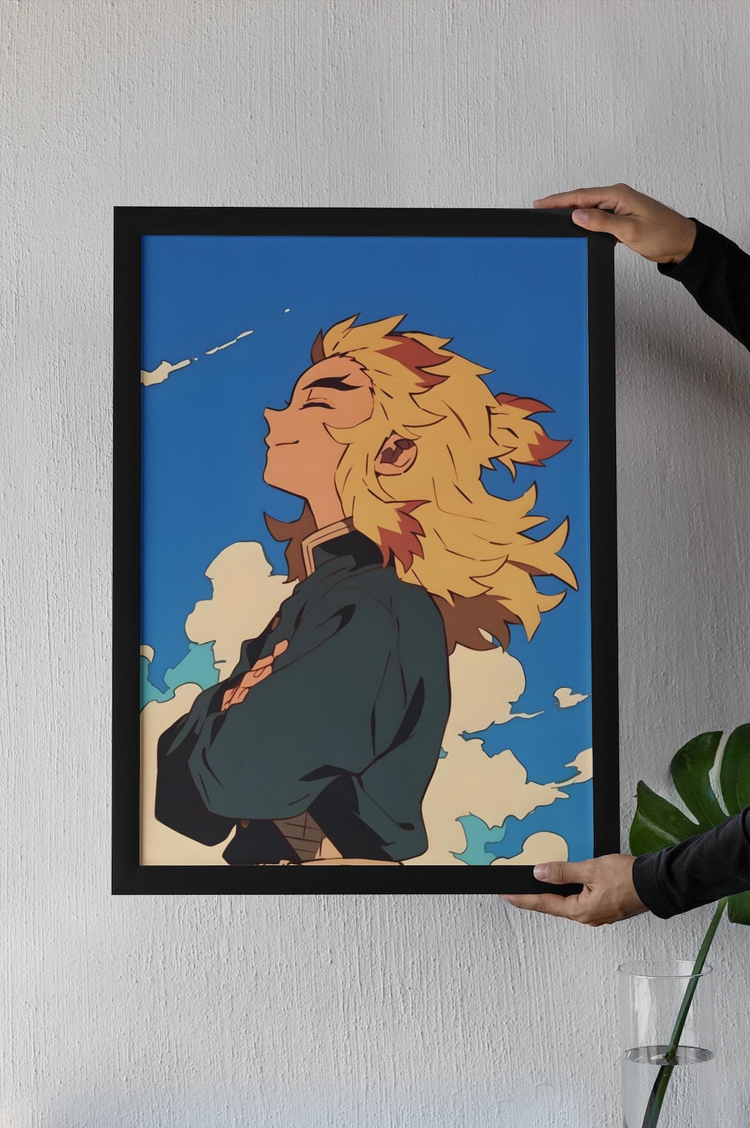 Rengoku Exclusive Digital Colored Poster, Rengoku Smile Cloud Poster ...