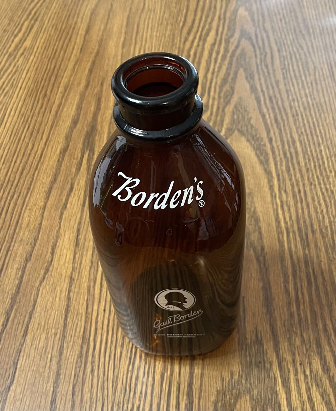 Vintage Amber Half Gallon Milk Bottle Borden's Gail Borden - Etsy