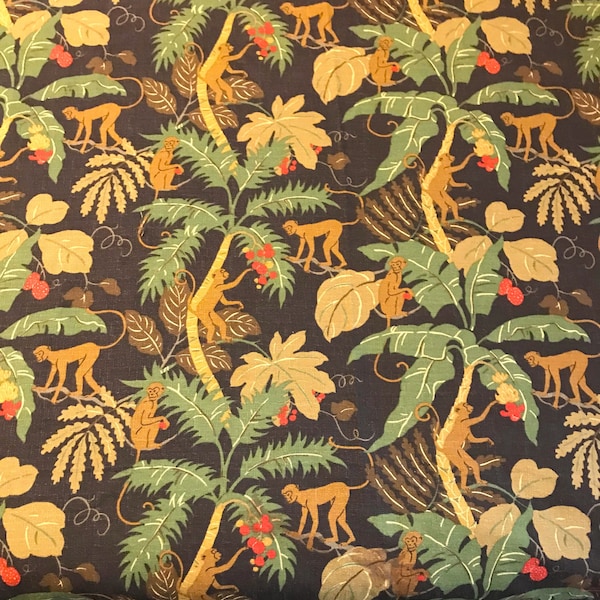 Copacabana Monkey Fabric - Etsy UK