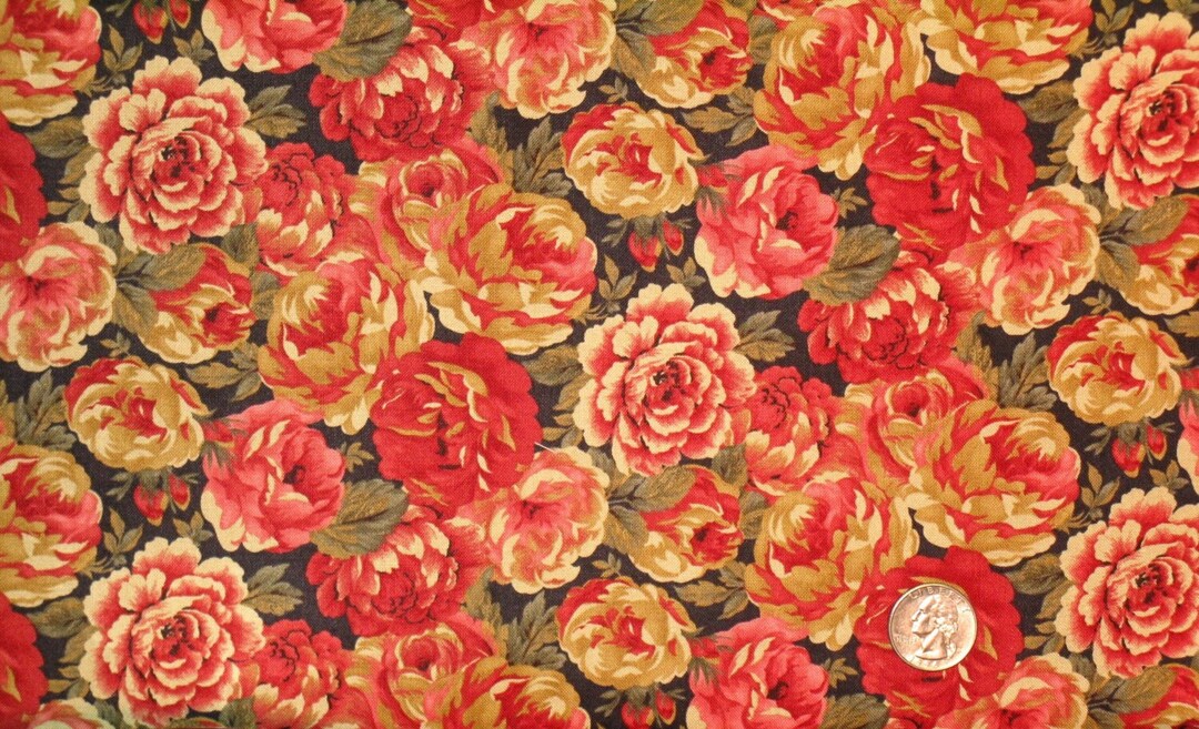 Moda Red Roses Quilt Fabric Half Yard - Etsy