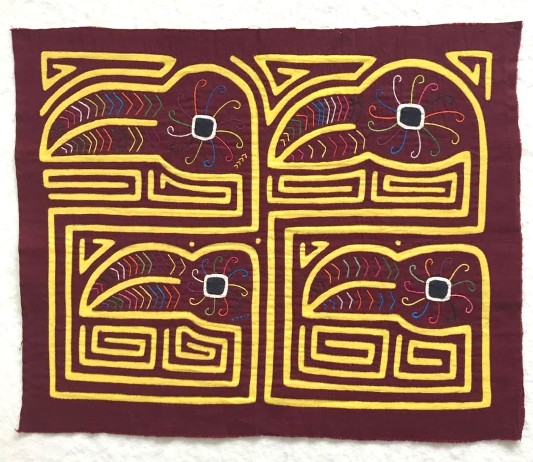 Kuna Mola Authentic From Panama, Folk Art Textile Toucan Birds - Etsy