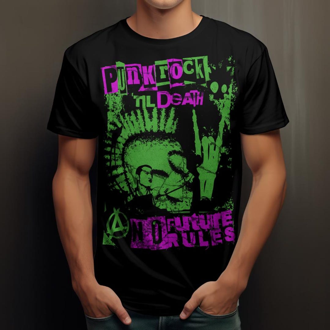Black Punks Not Dead T-shirt Template, Instant Download, PNG File, Punk ...