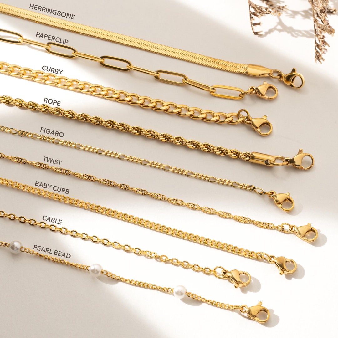 Gold or Silver Chain Necklace, Custom Chain Style, Choose Your Chain ...
