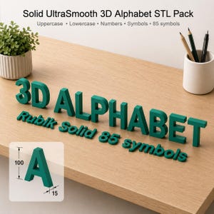 3D Printable Wall Letters STL Pack | Rubik Font Solid Letters (digital ...