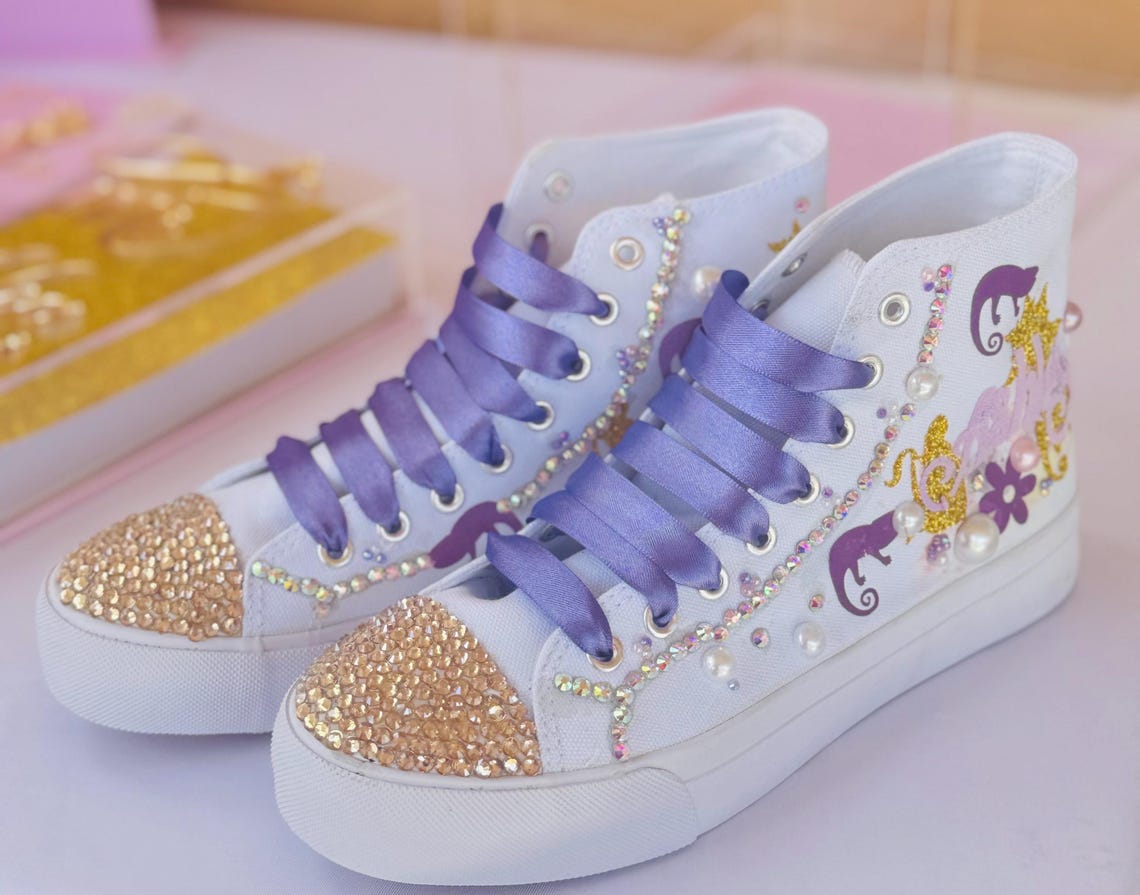 Custom Quinceañera Converse Shoes Rapunzel Theme Personalized Sneakers ...