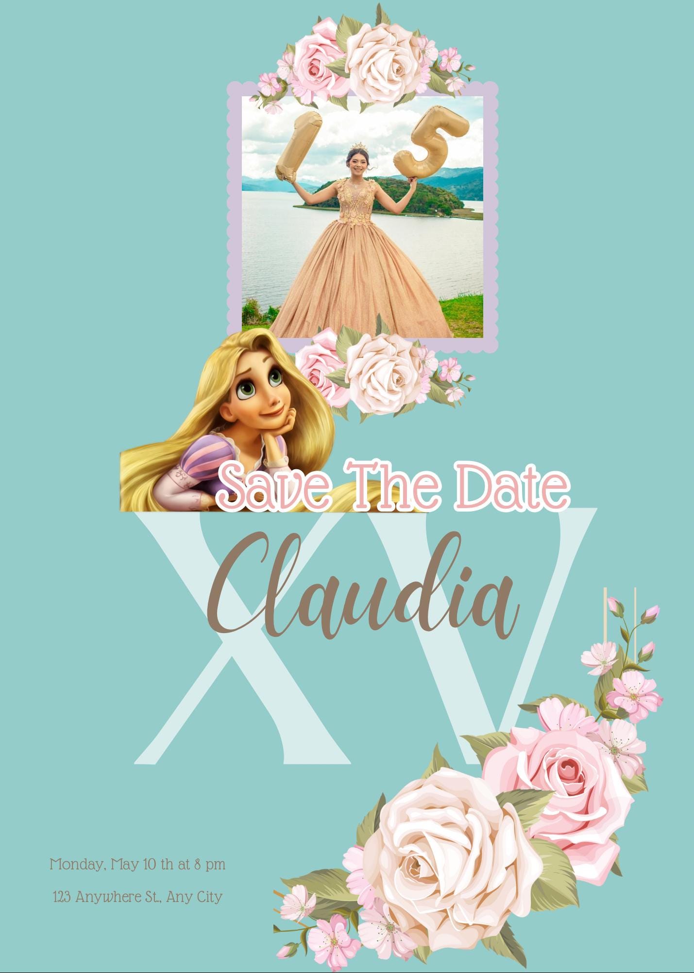 Rapunzel Digital Invitation & Save the Date | Tangled Party Invite ...