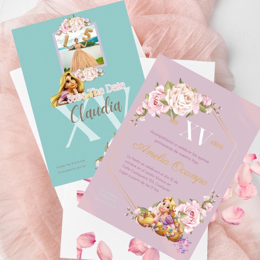 Rapunzel Digital Invitation & Save the Date | Tangled Party Invite ...