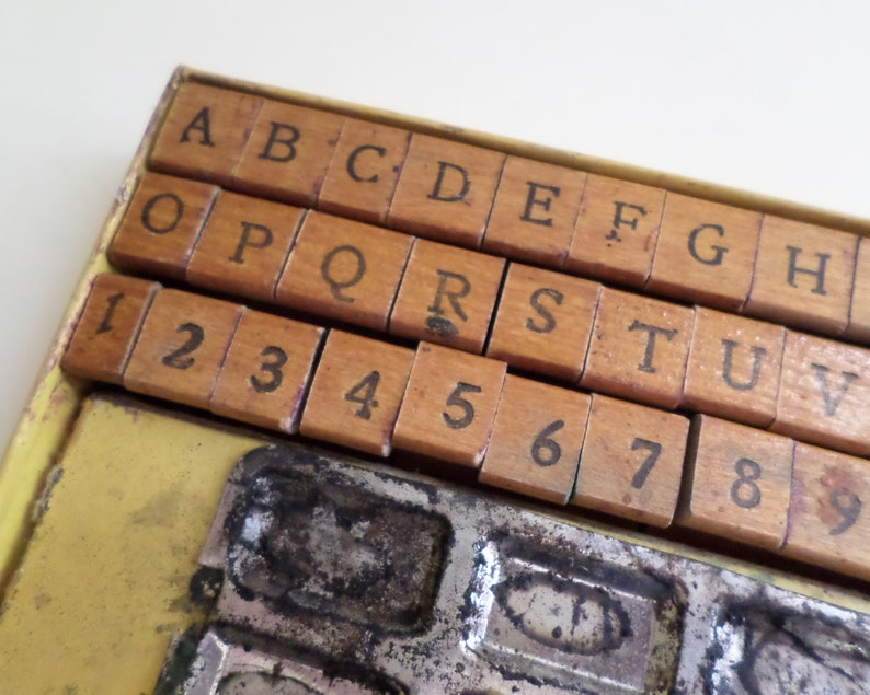 Vintage ABC Stamp Set, 1920s Printers Stamps, Baumgarten Stamp Set No ...