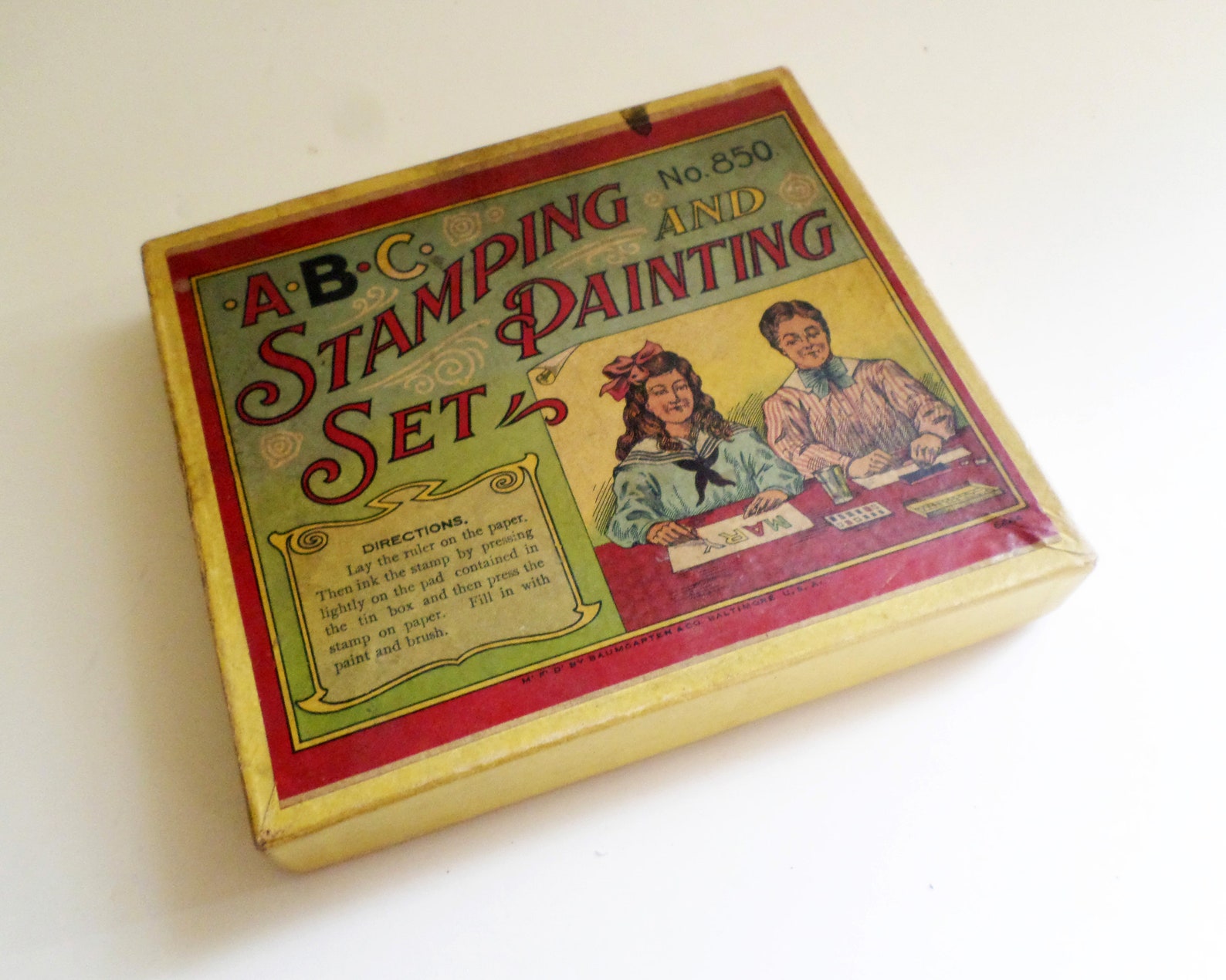 Vintage ABC Stamp Set, 1920s Printers Stamps, Baumgarten Stamp Set No ...