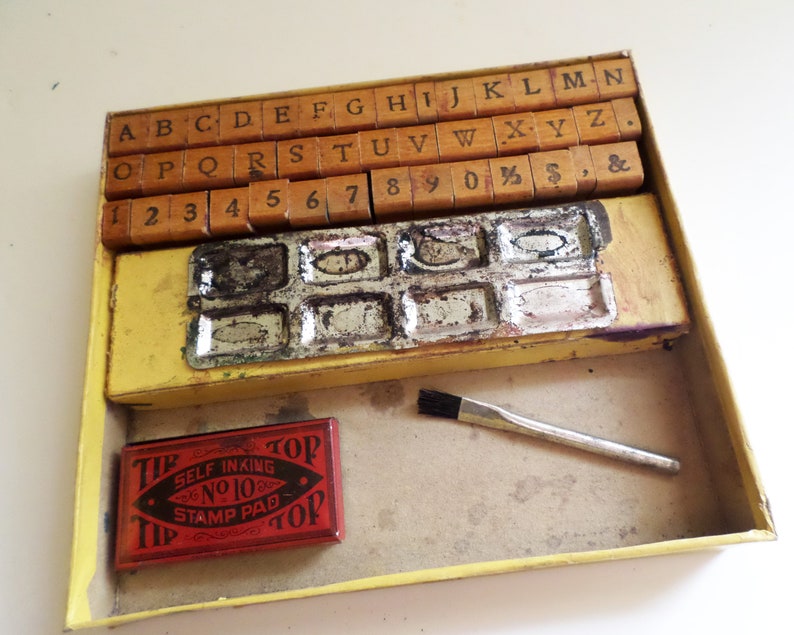 Vintage ABC Stamp Set, 1920s Printers Stamps, Baumgarten Stamp Set No ...