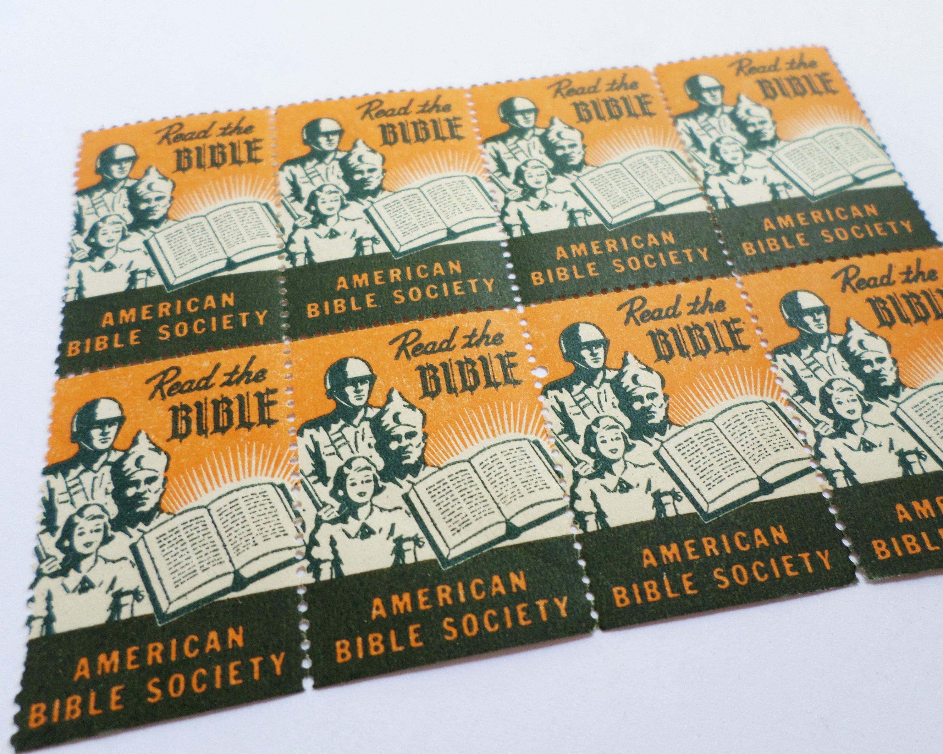 Vintage 1950s American Bible Society Stamps ABS Read the - Etsy