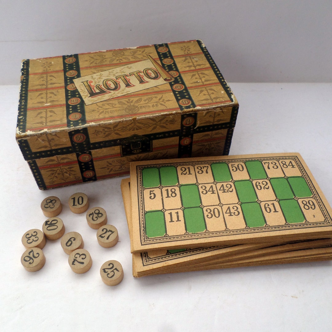 Antique Trunk Lotto Game, No. 417, Victorian Lotto Game, Mclaughlin ...
