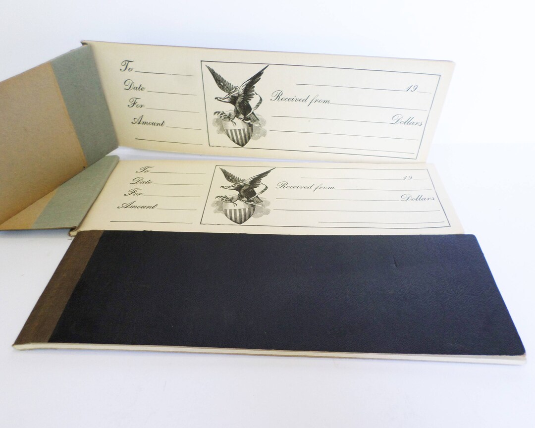 Vintage Receipt Book, 24 Vintage Receipts, Eagle Patriotic Receipt Book ...