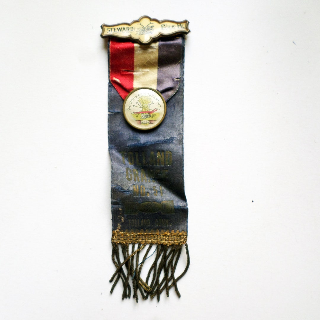 Antique Patrons of Husbandry Badge Ribbon, Steward POH Patriotic Pin ...