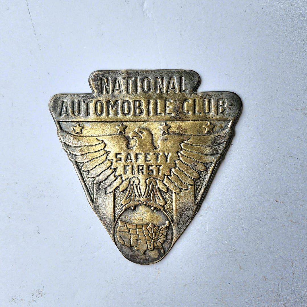 Vintage National Automobile Club "safety First" Emblem, Metal NAC ...