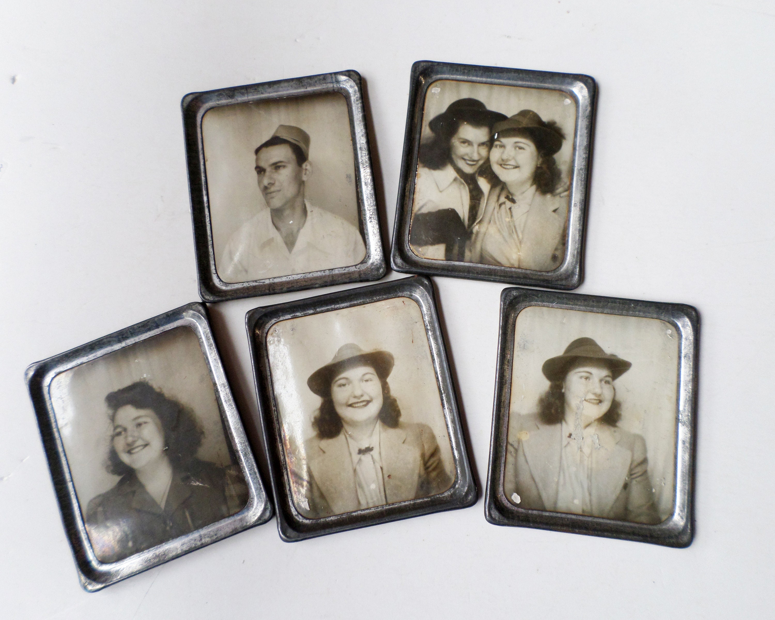 5 Vintage Photomatic Photos, 1940s Photo Booth Images, BW Photographs ...