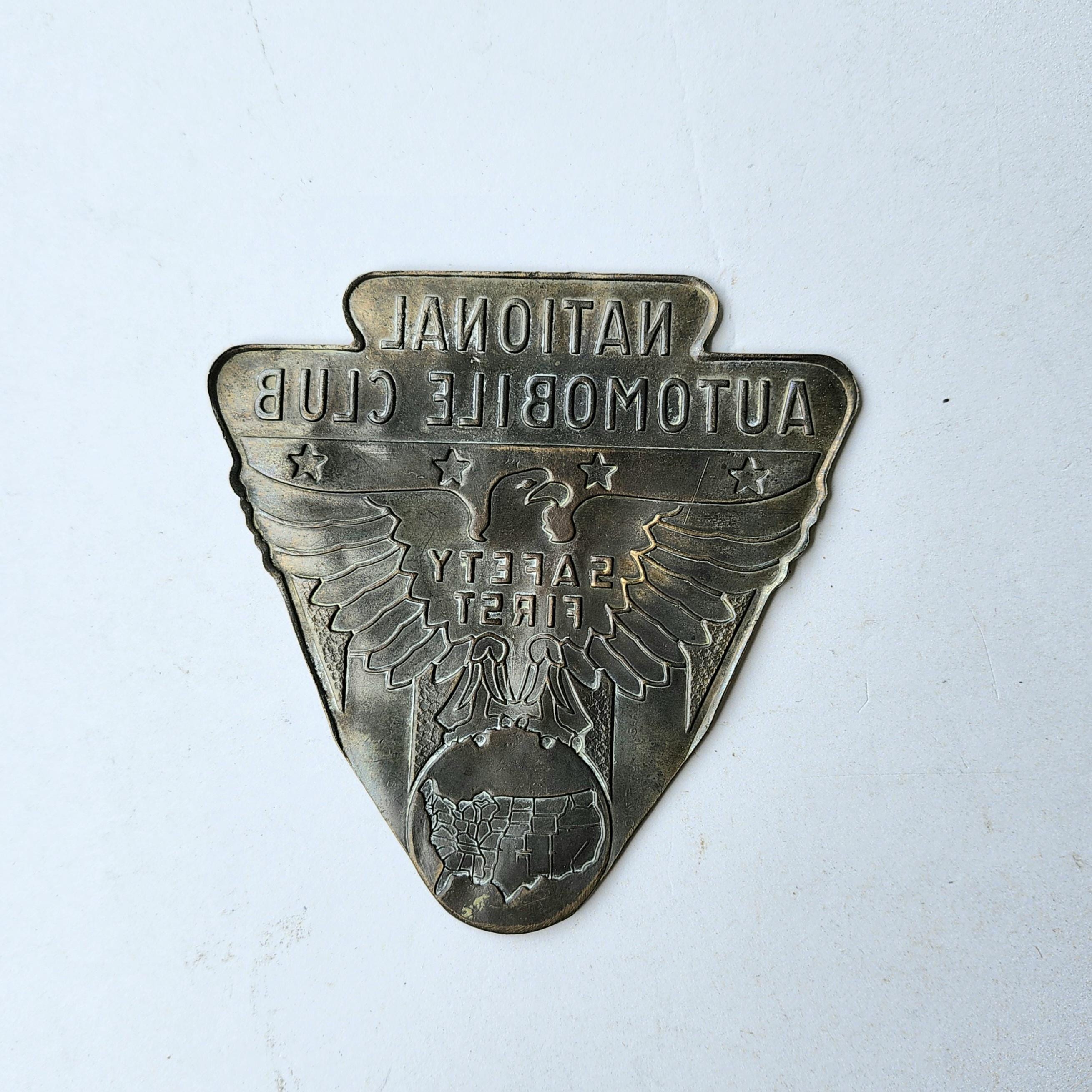Vintage National Automobile Club "safety First" Emblem, Metal NAC ...