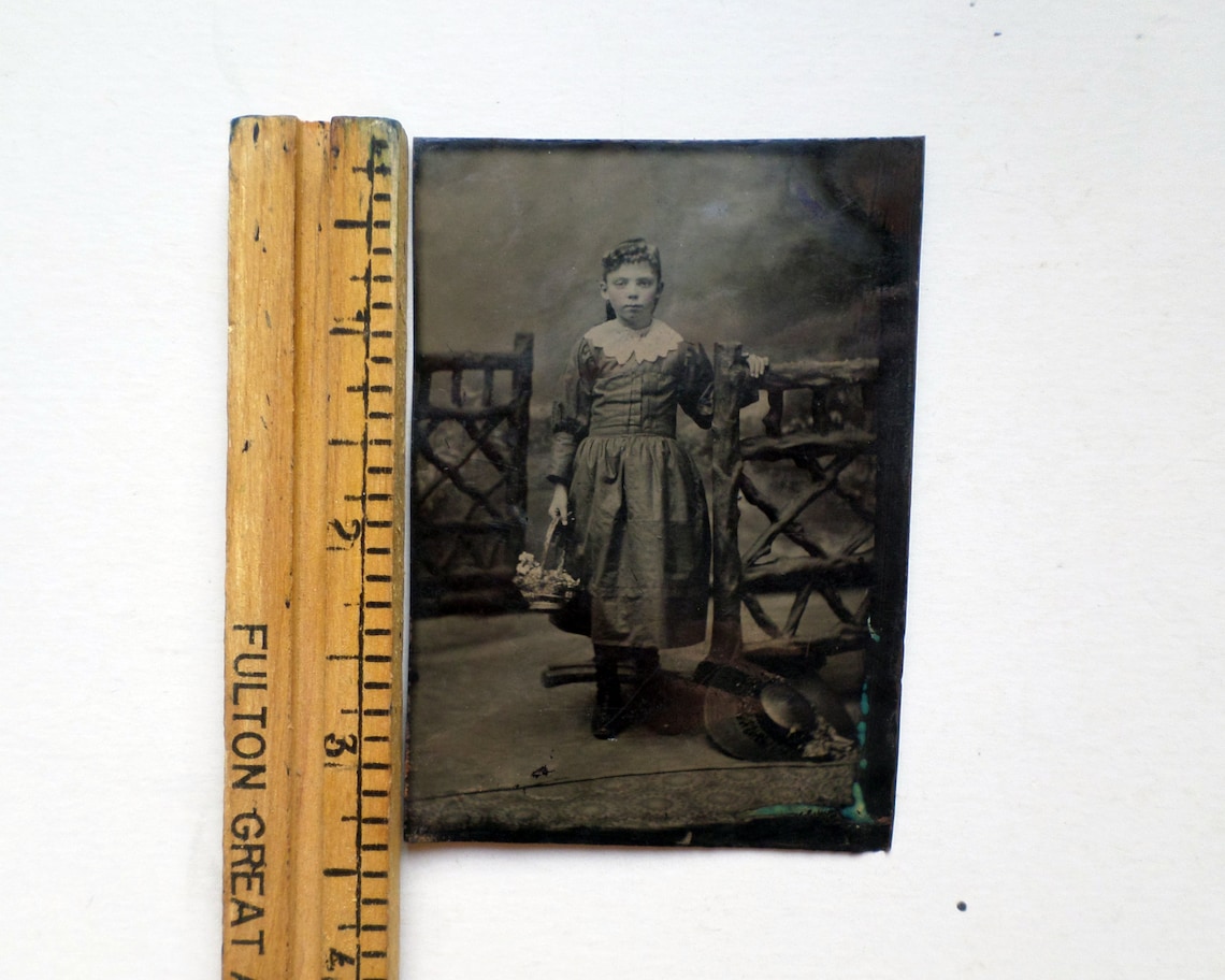 2 Antique Young Girls Tintype Photographs, 19th Century Girl Ferrotype ...